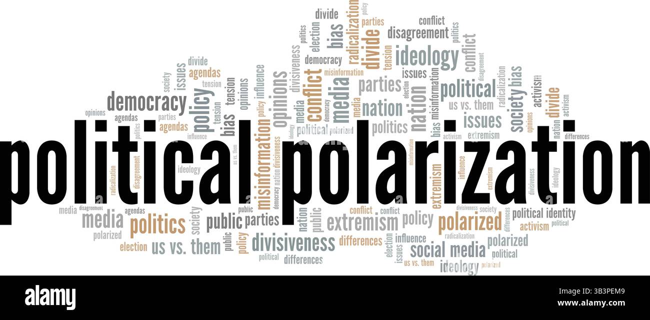 Political Polarization word cloud conceptual design isolated on white ...