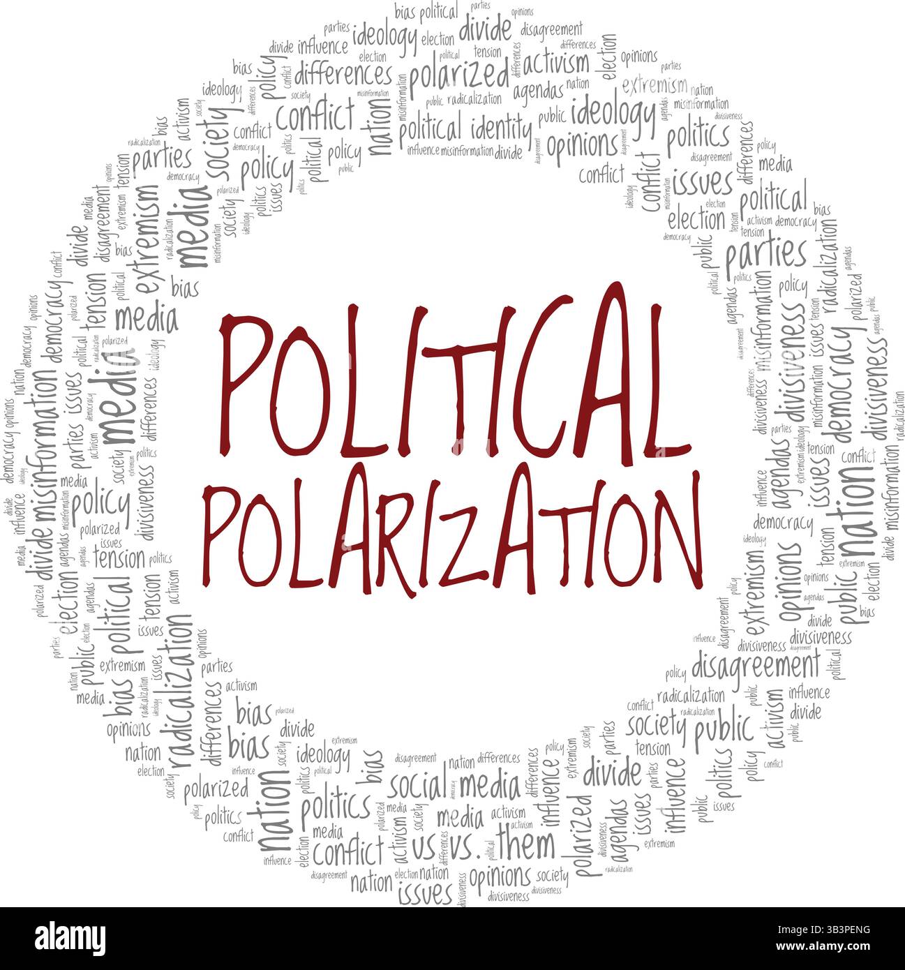 Political Polarization word cloud conceptual design isolated on white ...