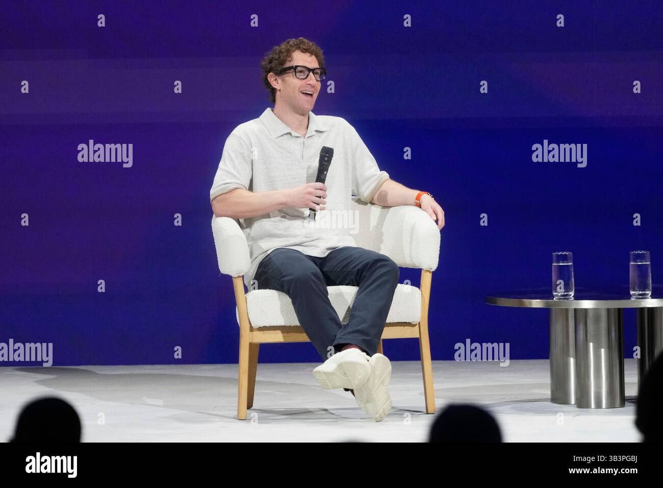 Meta Founder and CEO Mark Zuckerberg speaks at LlamaCon 2025, an AI ...