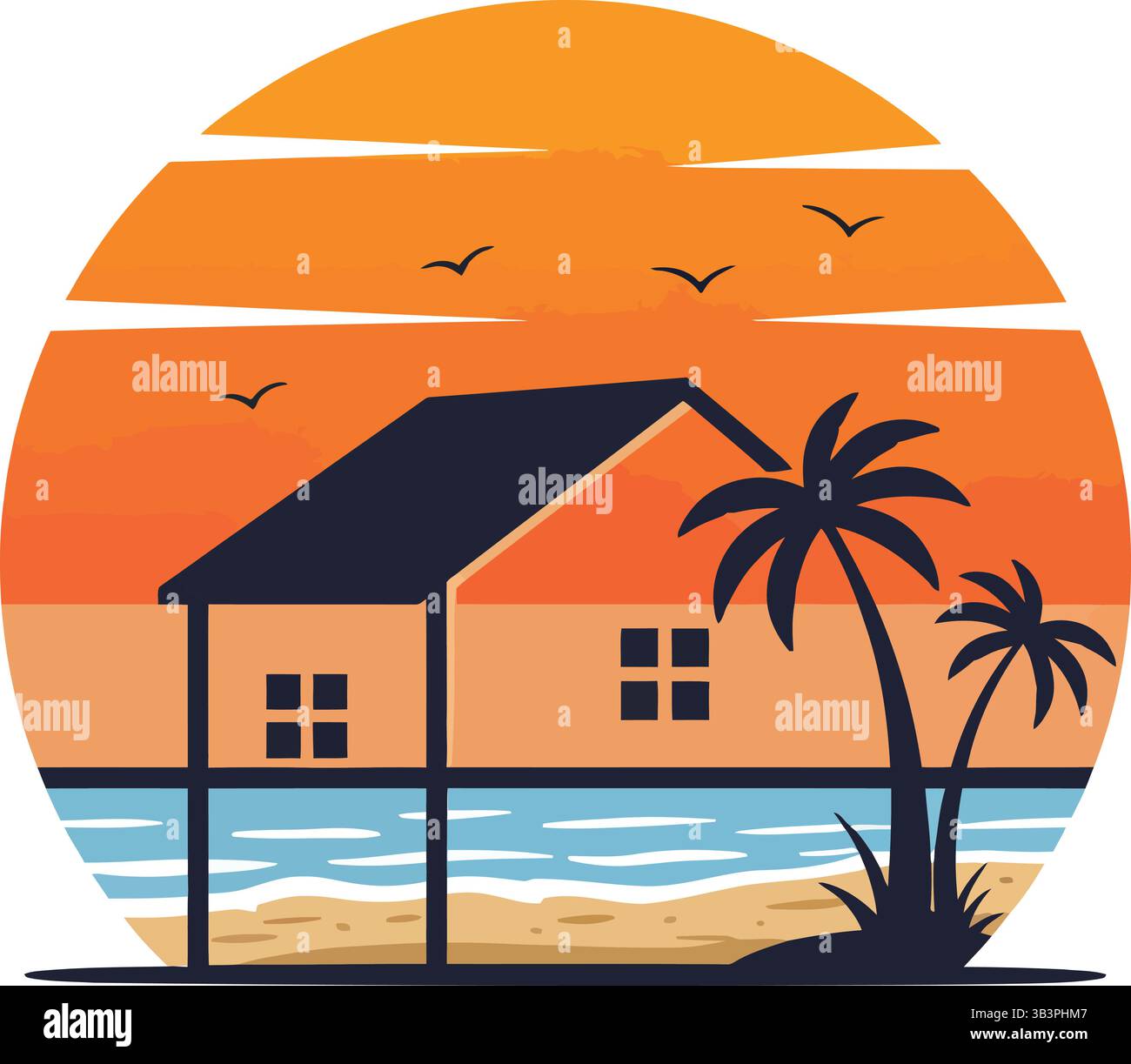 Beachfront illustration hi-res stock photography and images - Alamy