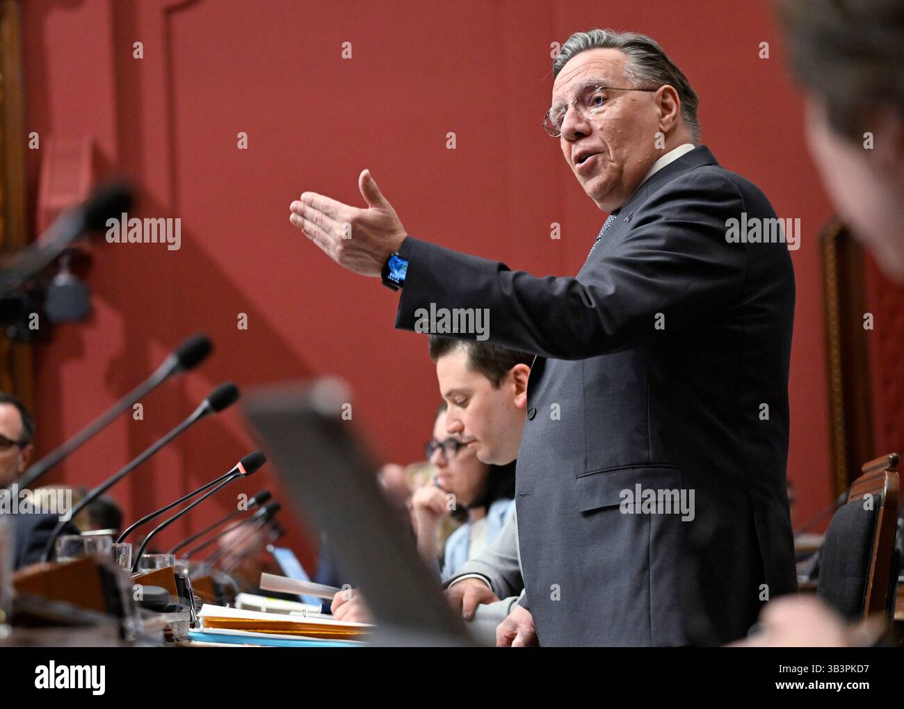 Quebec, Canada. 29th Apr, 2025. Quebec Premier Francois Legault ...