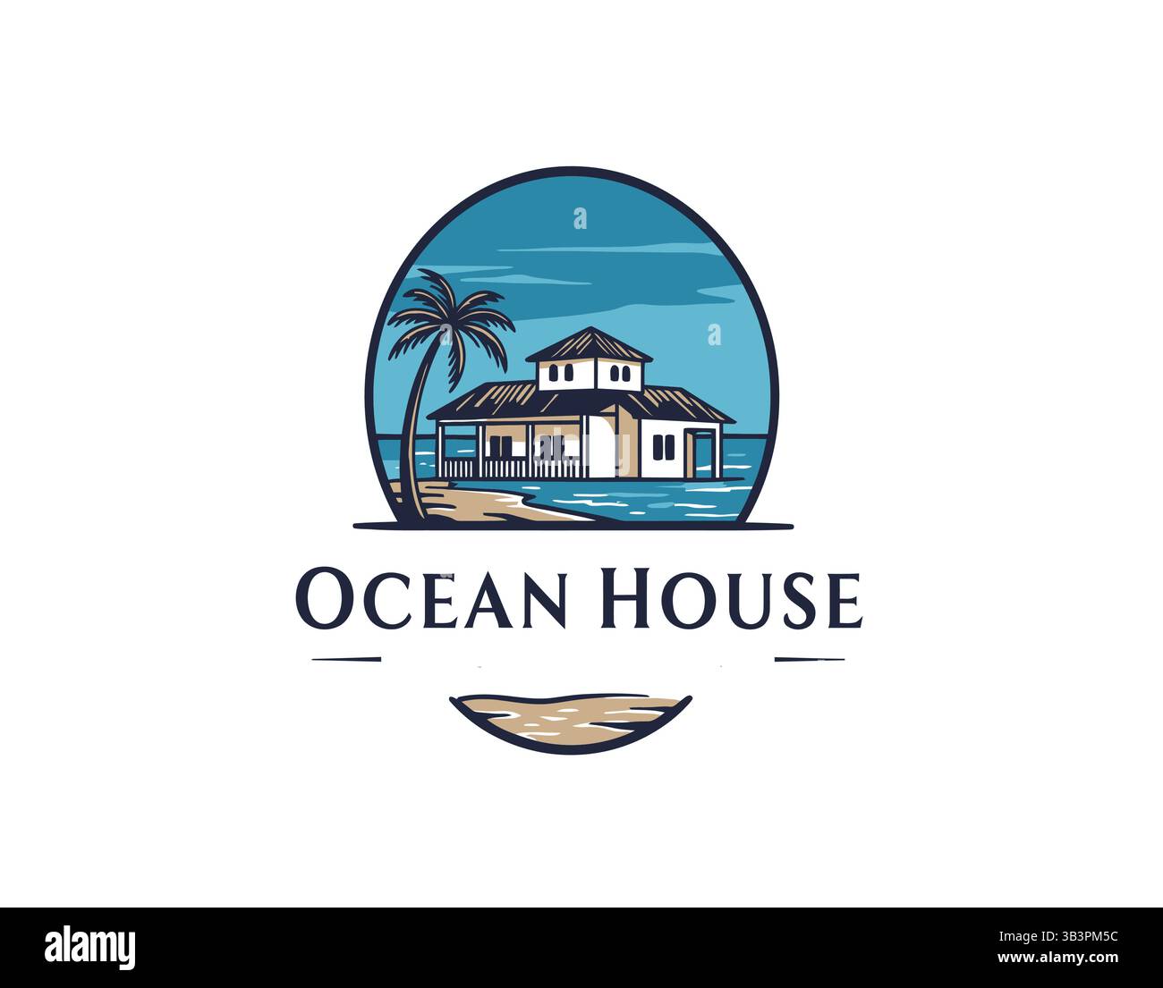 Ocean house logo beach hi-res stock photography and images - Alamy