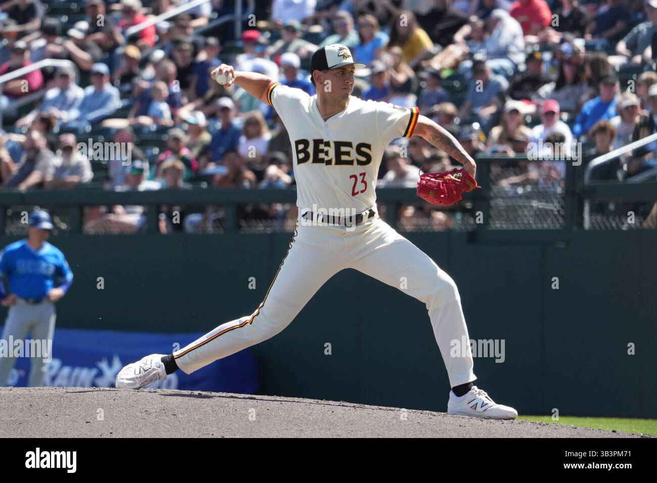 APRIL 26 2025: Salt Lake pitcher Michael Darrelll-Hicks (23) throws a ...
