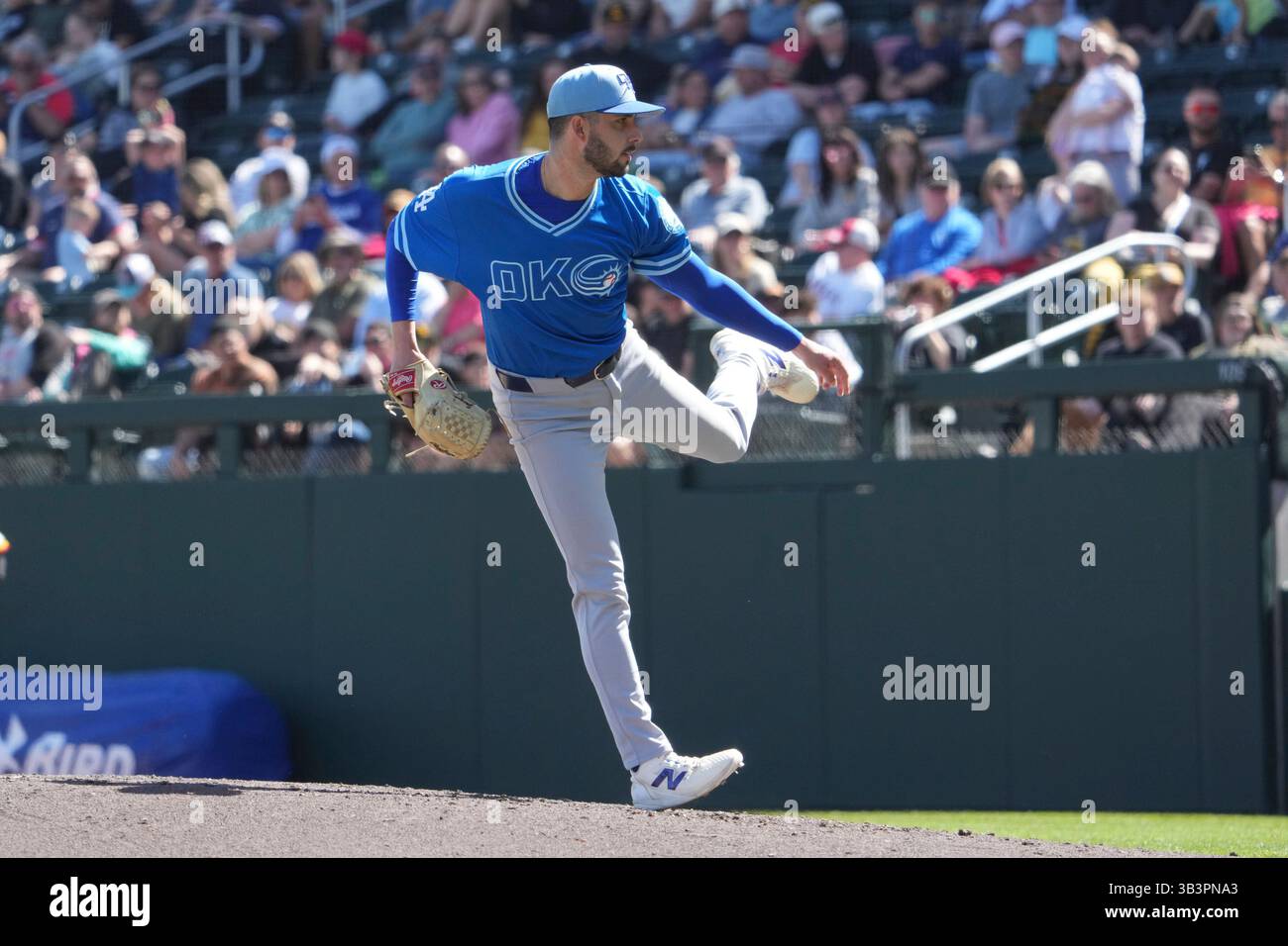 APRIL 26 2025: Oklahoma City pitcher Joe Jacques (34) throws a pitch ...