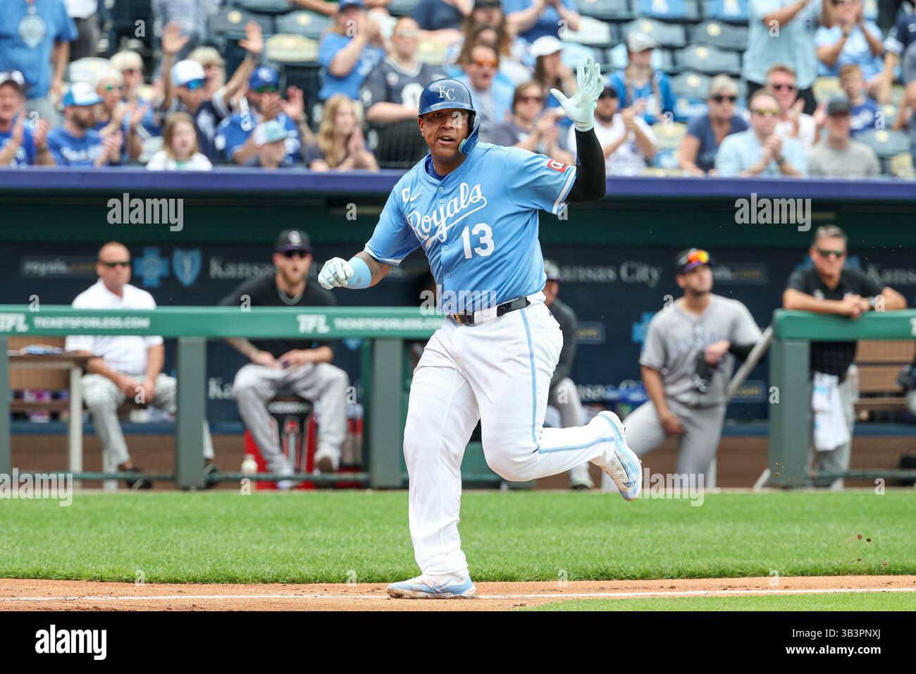April 24, 2025: Kansas City Royals catcher Salvador Perez (13) is seen ...