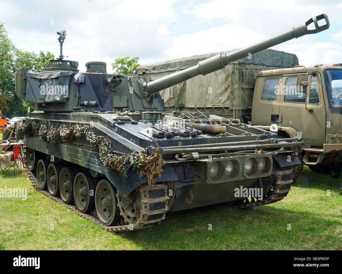 Vintage Abbot 105mm Self-Propelled Gun close up Stock Photo - Alamy