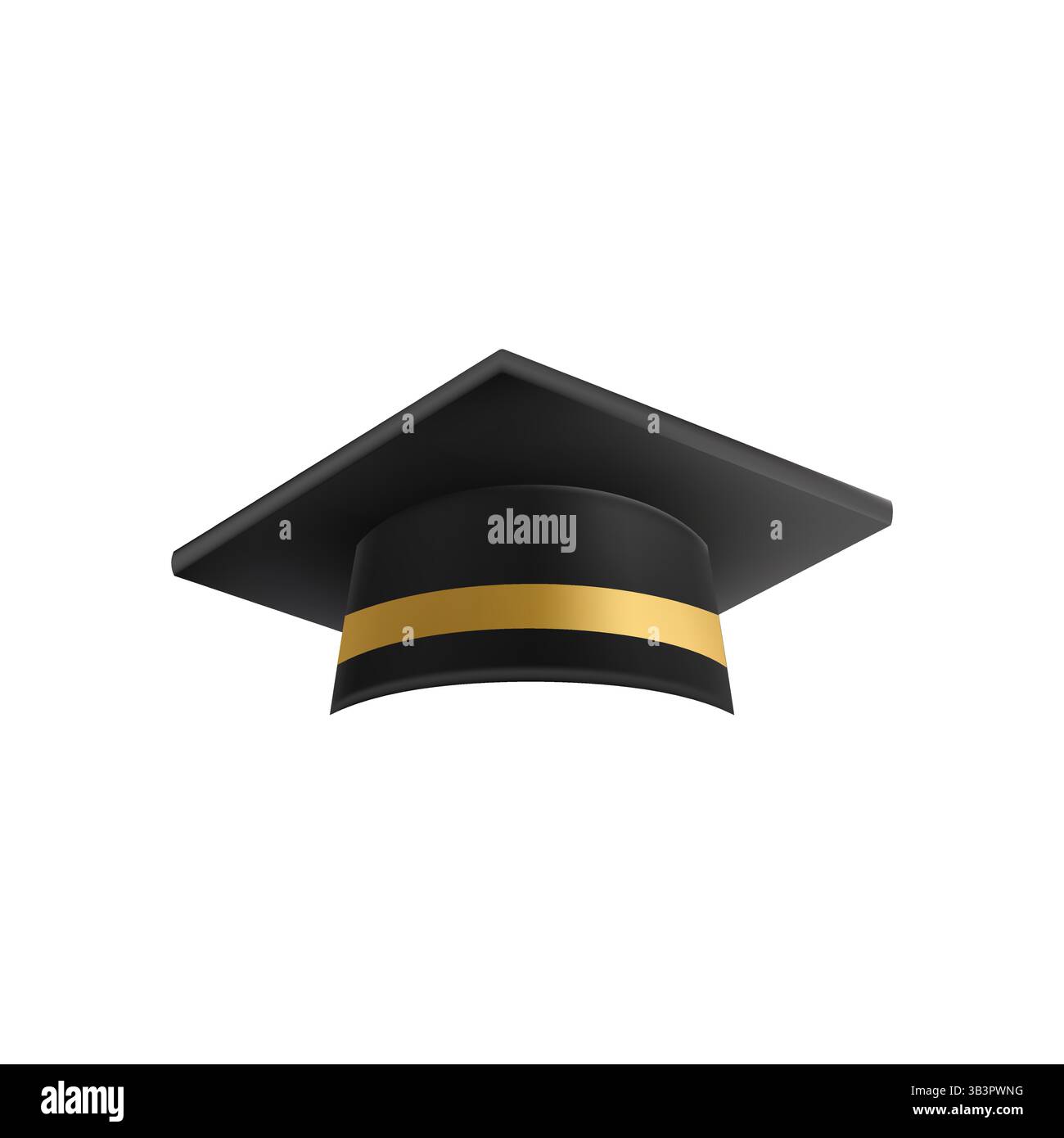 Realistic Black graduate cap. 3D Graduation Doctoral hat Stock Vector ...