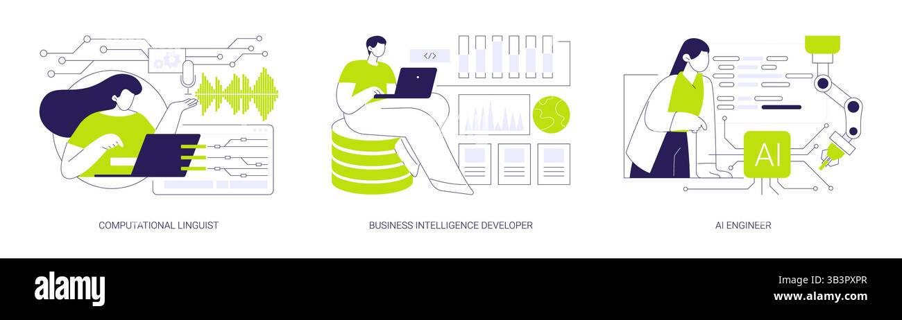 Artificial Intelligence professions abstract concept vector ...