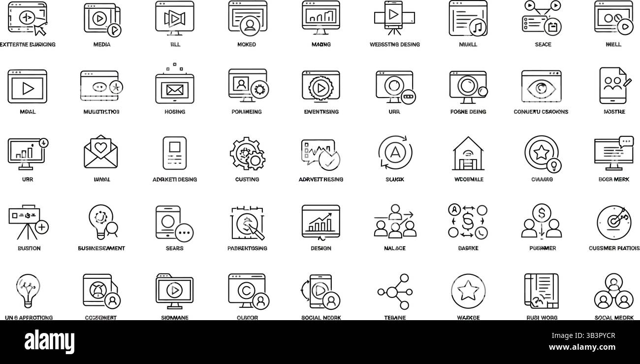 Customer Service, Business Support & Digital Communication Icons – Call ...