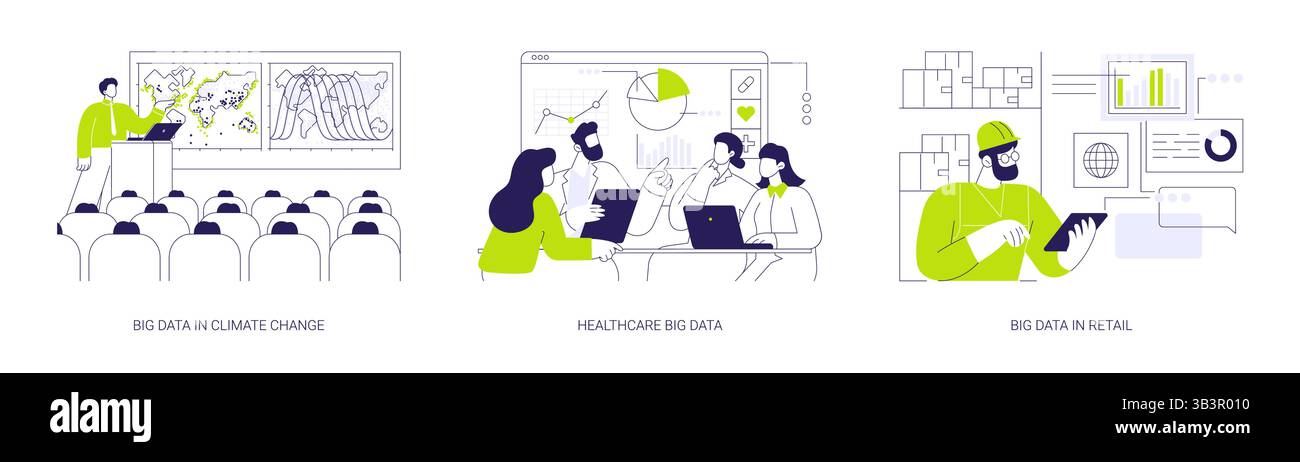 Applications of Big Data abstract concept vector illustrations Stock ...