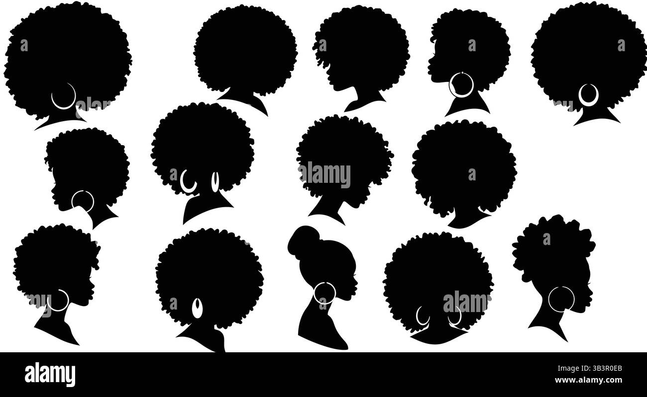 Afro hair silhouettes hi-res stock photography and images - Alamy
