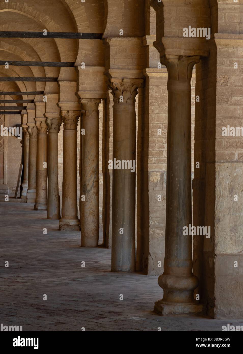 A picture of the Great Mosque of Kairouan as seen from its inner ...