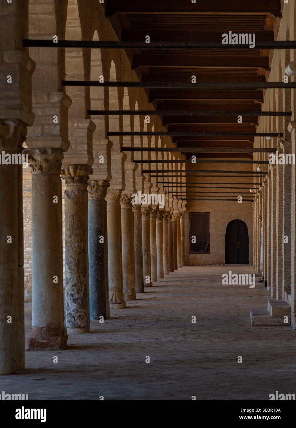 A picture of the Great Mosque of Kairouan as seen from its inner ...
