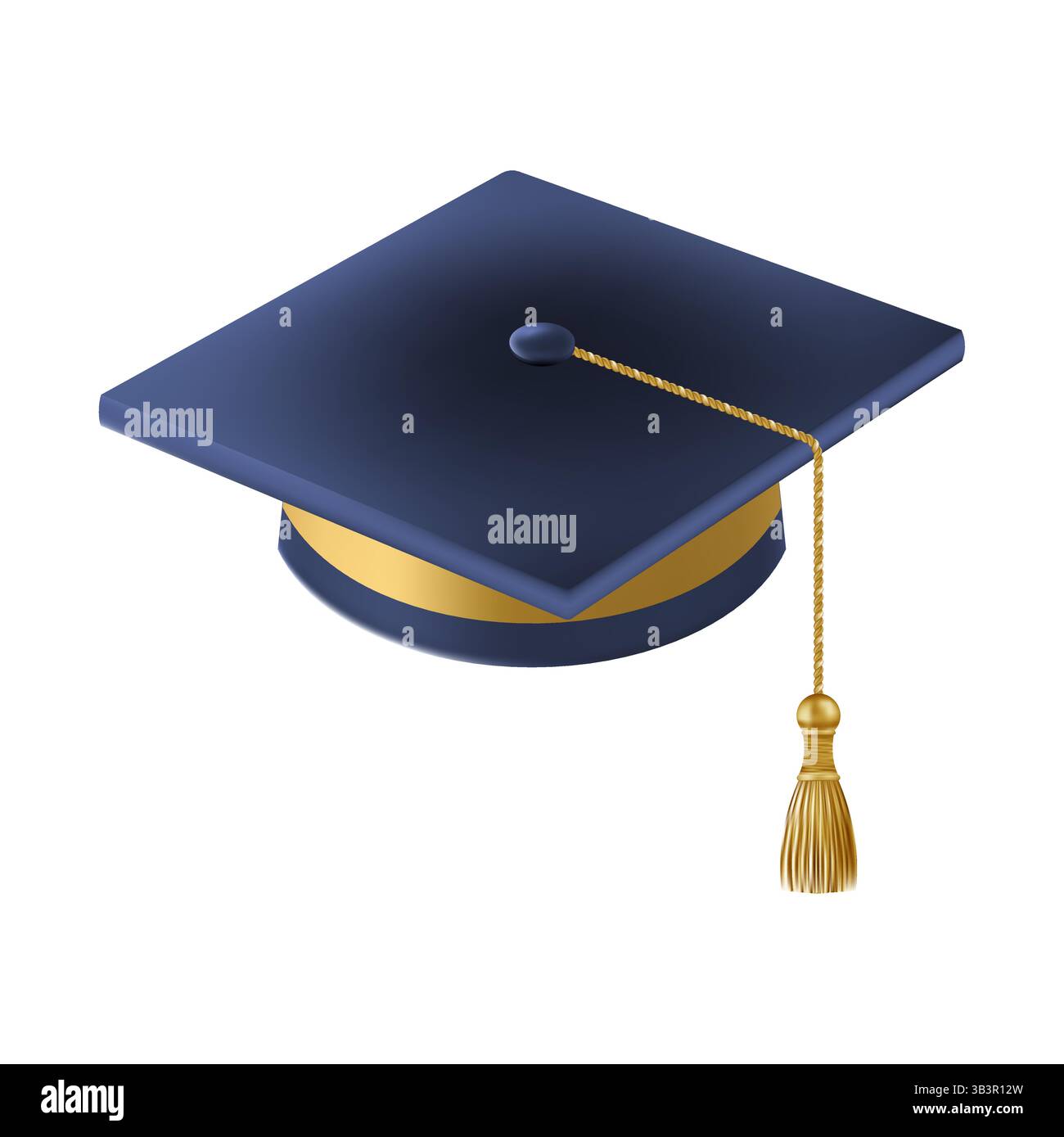 Realistic Blue graduate cap. 3D Graduation Doctoral hat Stock Vector ...