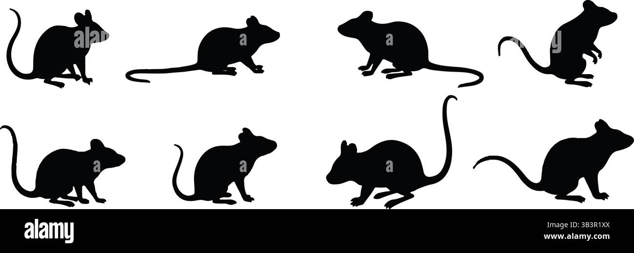 Mouse & Rat Silhouettes Mega Pack - Vector Rodent Shadow Designs for ...