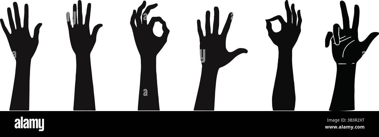 Expressive Hands Gestures Set - Vector Illustration of Communicative & Emotional Poses Stock ...