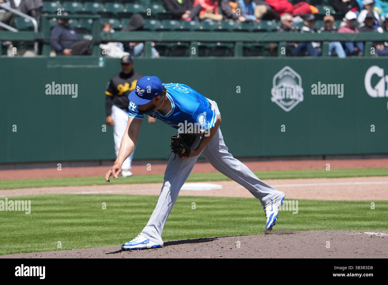 APRIL 27 2025: Salt Lake City pitcher Julian Fernandez (30) throws a ...