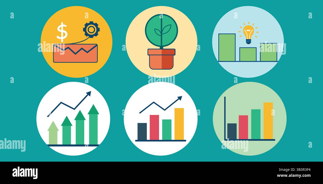 Growth Icons Set - Performance, Evolution, Growth icon set. Containing ...