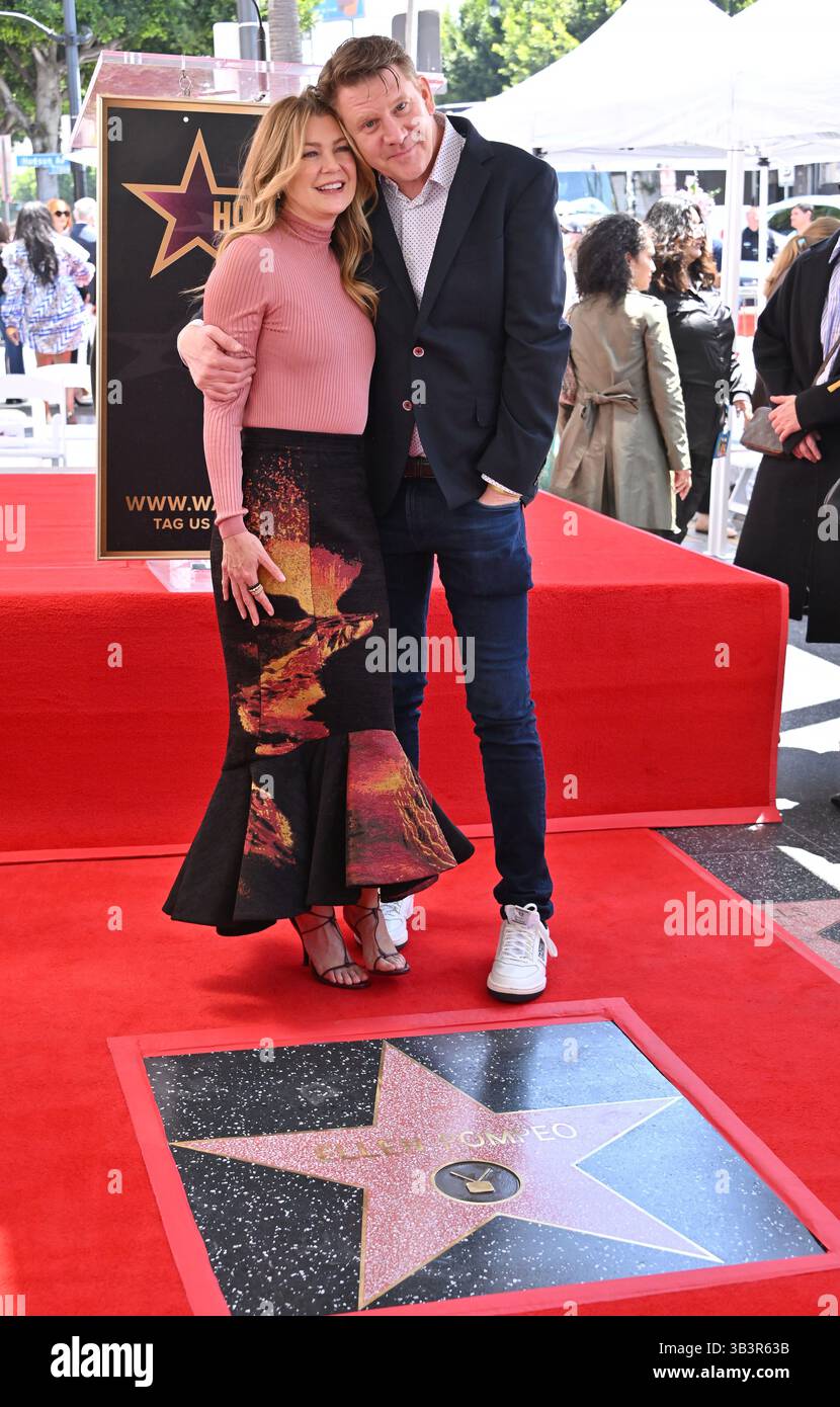 Hollywood, USA. 29th Apr, 2025. Ellen Pompeo and Dash Mihok at her ...