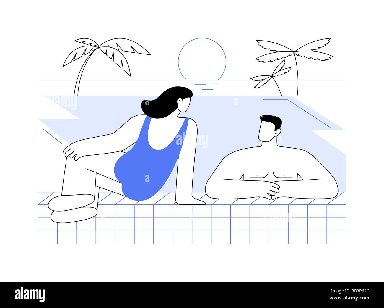 Swimming pool relax isolated cartoon vector illustrations Stock Vector ...