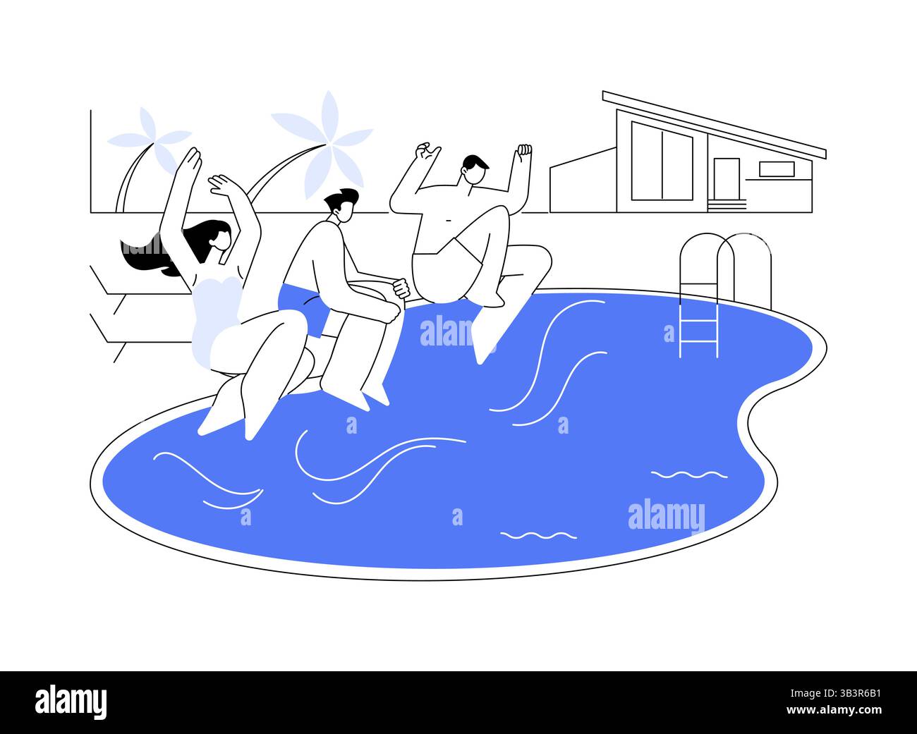 Swimming pool fun isolated cartoon vector illustrations Stock Vector ...