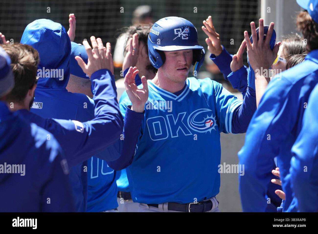 APRIL 27 2025: Oklahoma City designated hitter Kody Hoese (15) runs to ...