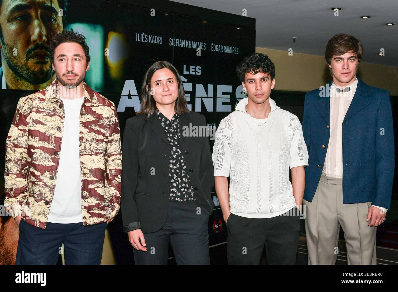 Paris, France. 29th Apr, 2025. Actor Sofian Khammes poses next to film director Camille Perton ...