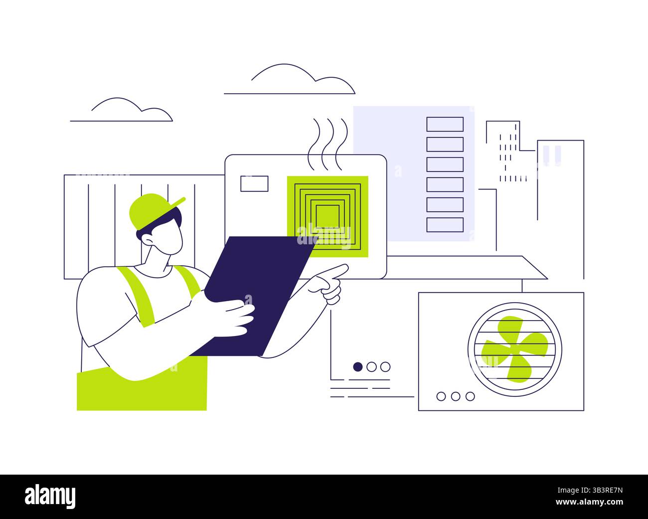 HVAC inspection abstract concept vector illustration Stock Vector Image ...