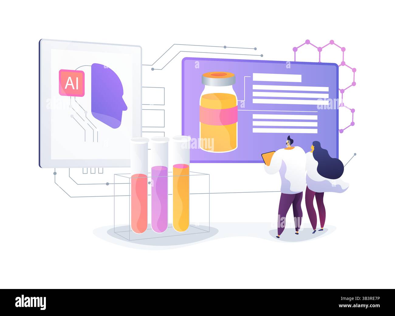 AI-Driven Drug Discovery abstract concept vector illustration Stock ...