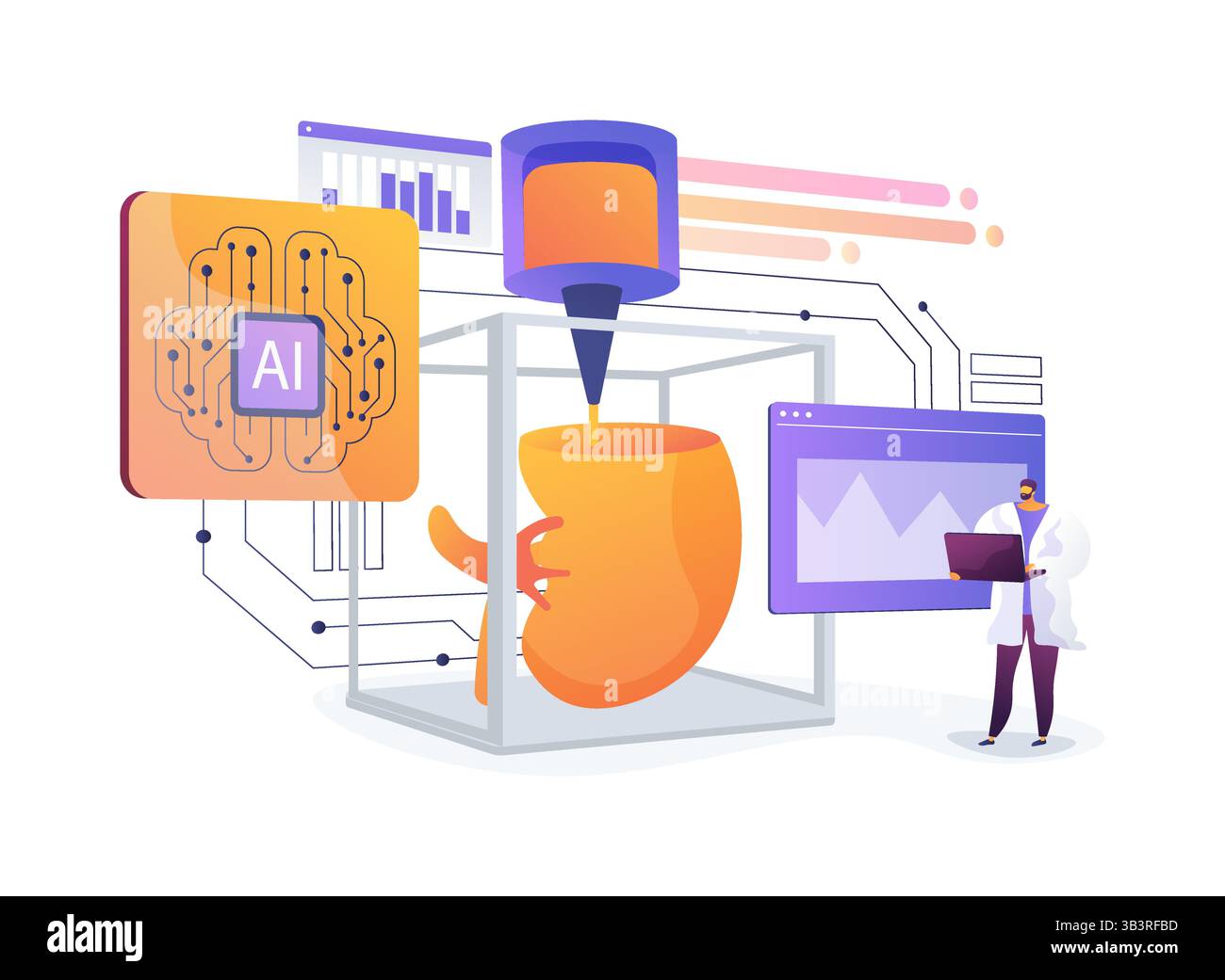Bioprinting Tissue for Regenerative Medicine abstract concept vector ...