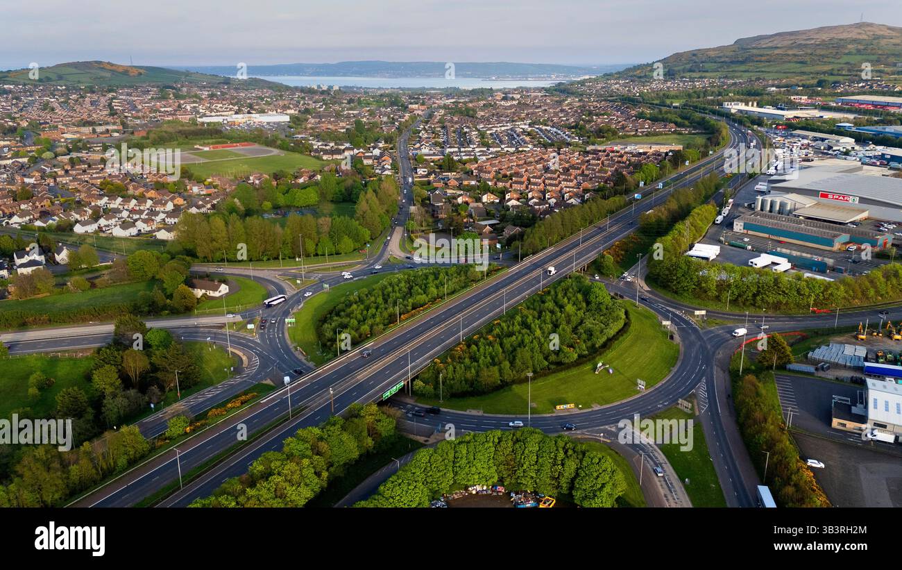 Sandyknowes roundabout in Glengormley Stock Photo - Alamy