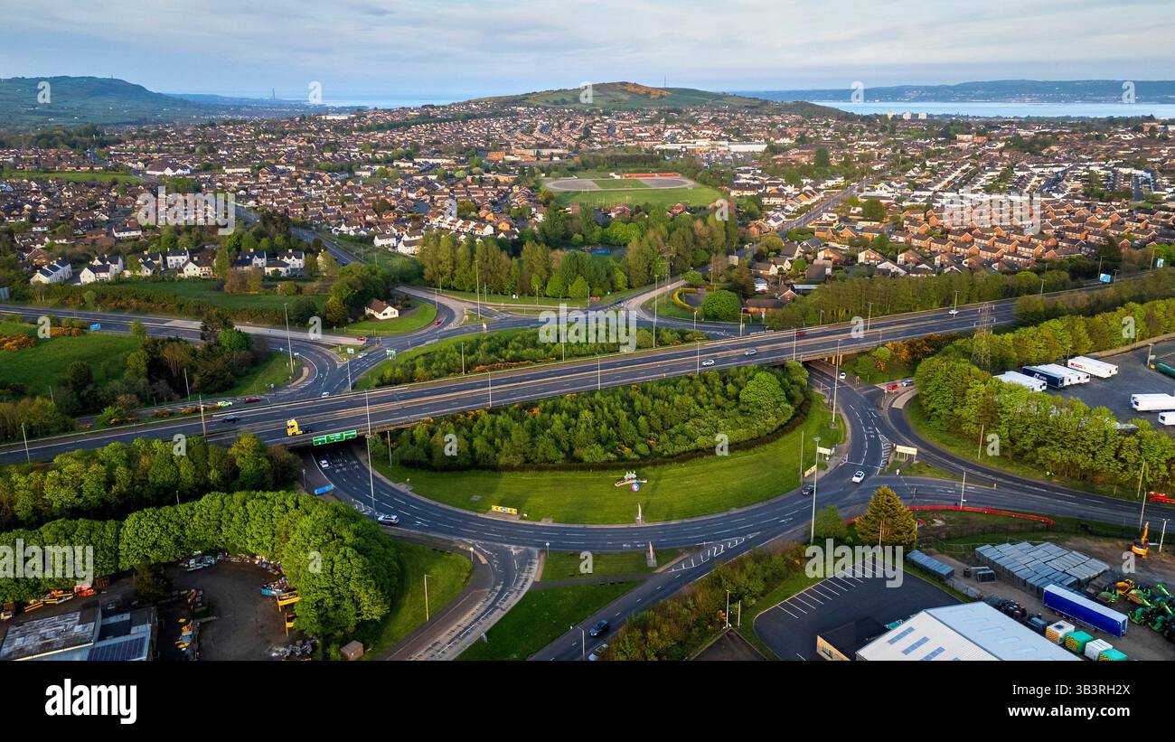 Sandyknowes roundabout in Glengormley Stock Photo - Alamy