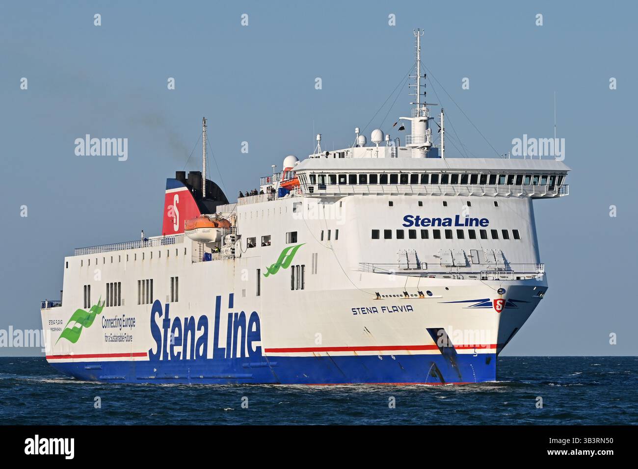 Ferry STENA FLAVIA arrives at Lübeck-Travemünde from Liepaja Stock ...