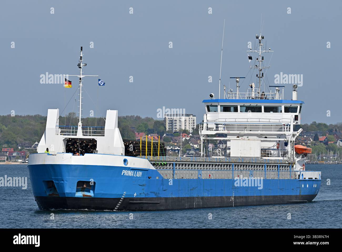 General Cargo Ship PRIMA LADY at the Kiel Fjord Stock Photo - Alamy
