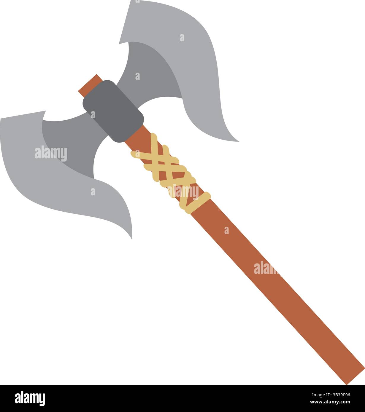 Battle axe with wooden handle. Vector illustration Stock Vector Image ...