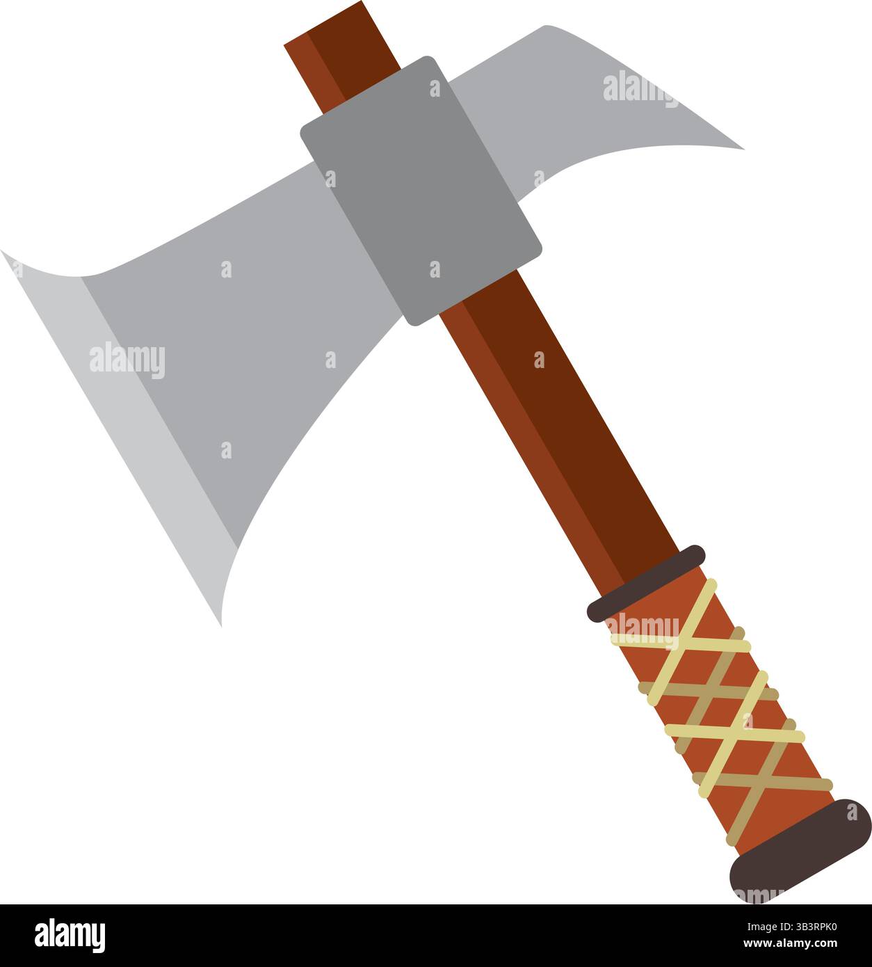 Viking axe with decorated handle. Vector illustration Stock Vector ...