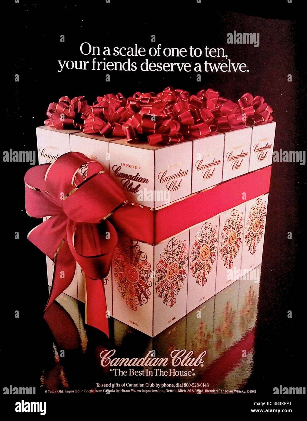 A December 1981 advertisement for Canadian Club whisky Stock Photo - Alamy