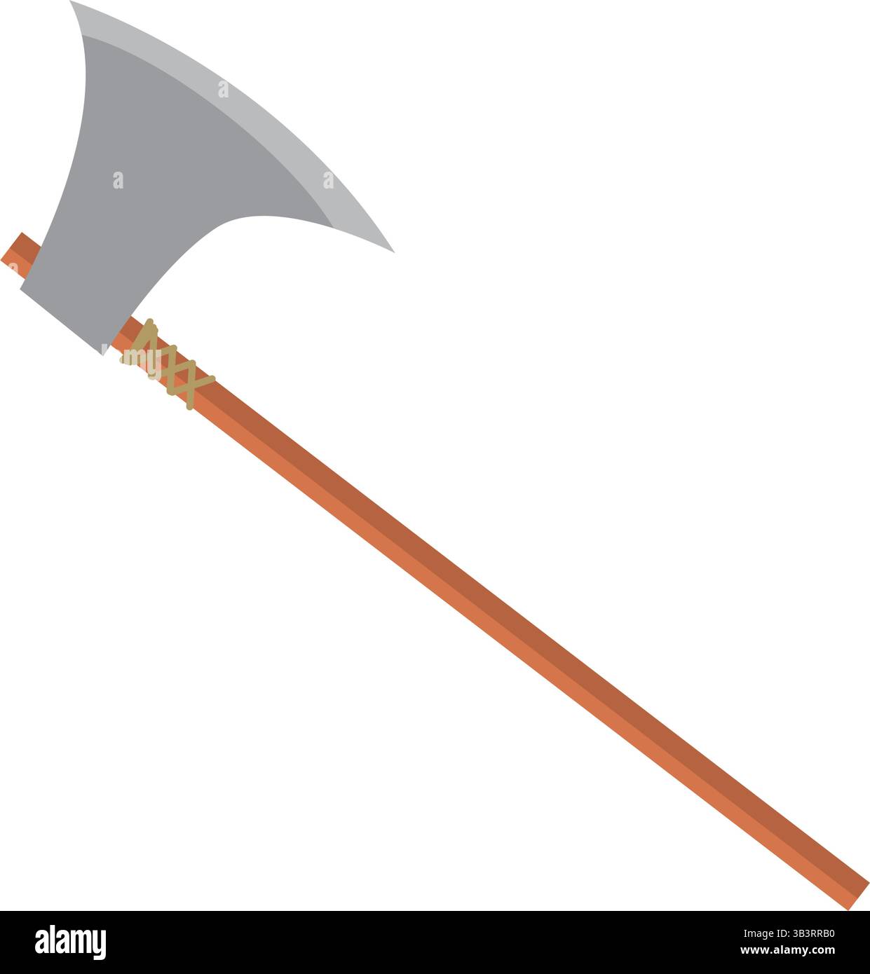 Battle axe with wooden handle. Vector illustration Stock Vector Image ...