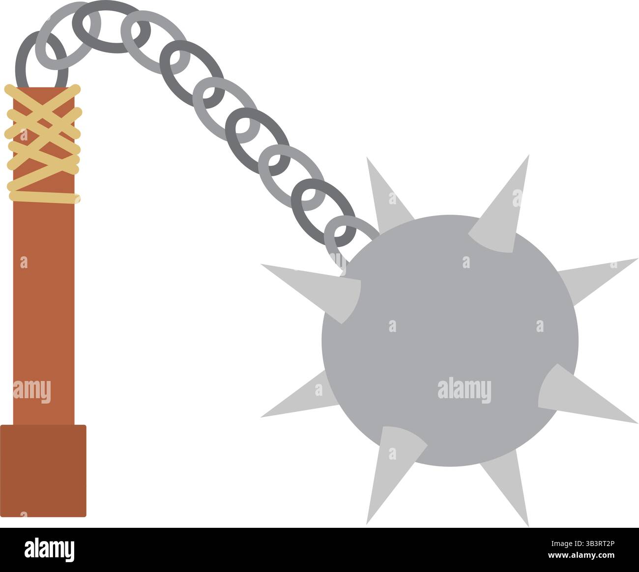 Medieval flail with spiked ball. Vector illustration Stock Vector Image ...