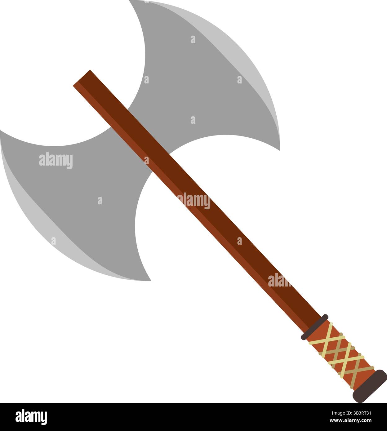 Battle axe with wooden handle. Vector illustration Stock Vector Image ...