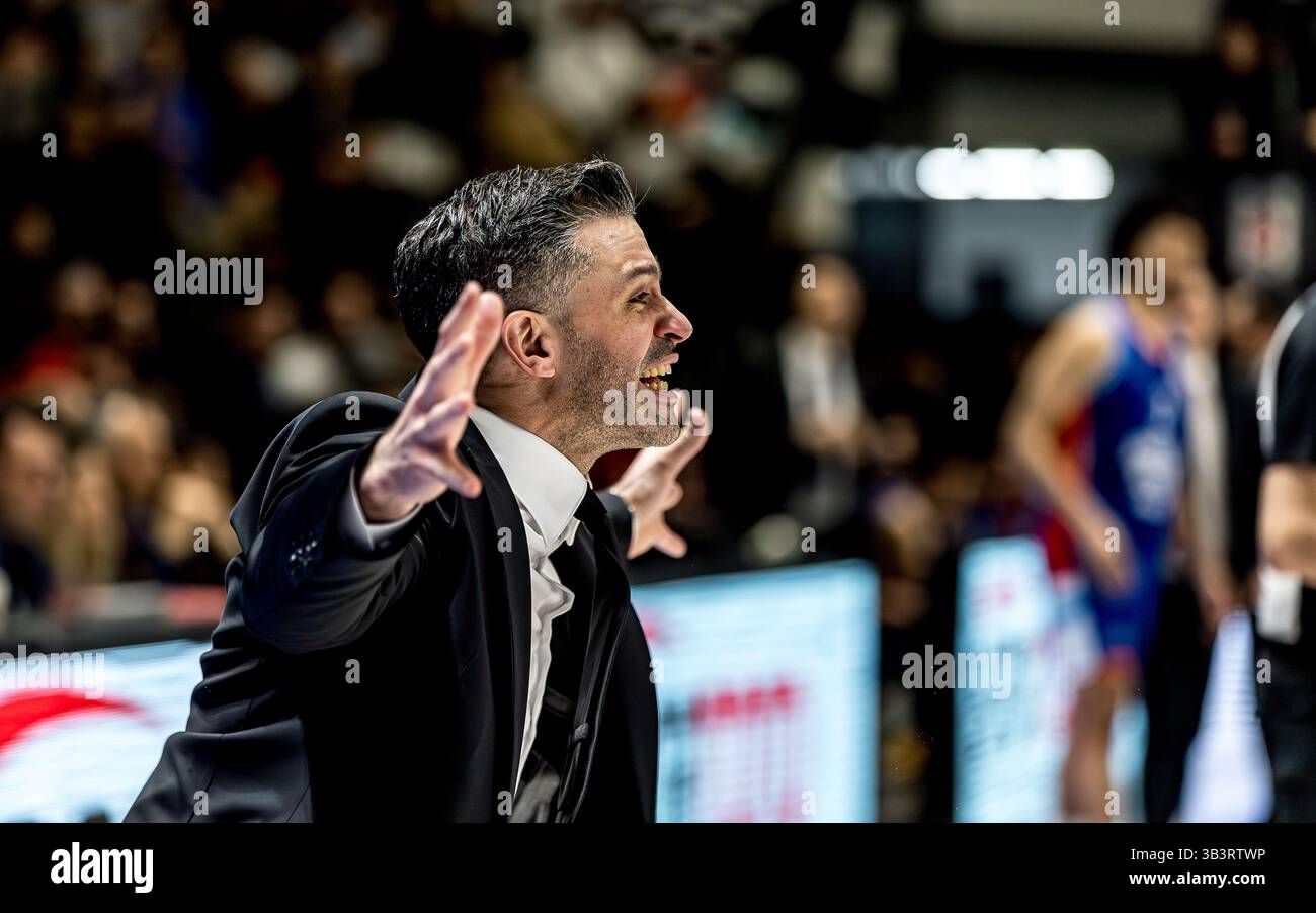 ISTANBUL, TURKEY - FEBRUARY 13 , 2025: The Head Coach Dusan Alimpijevic ...