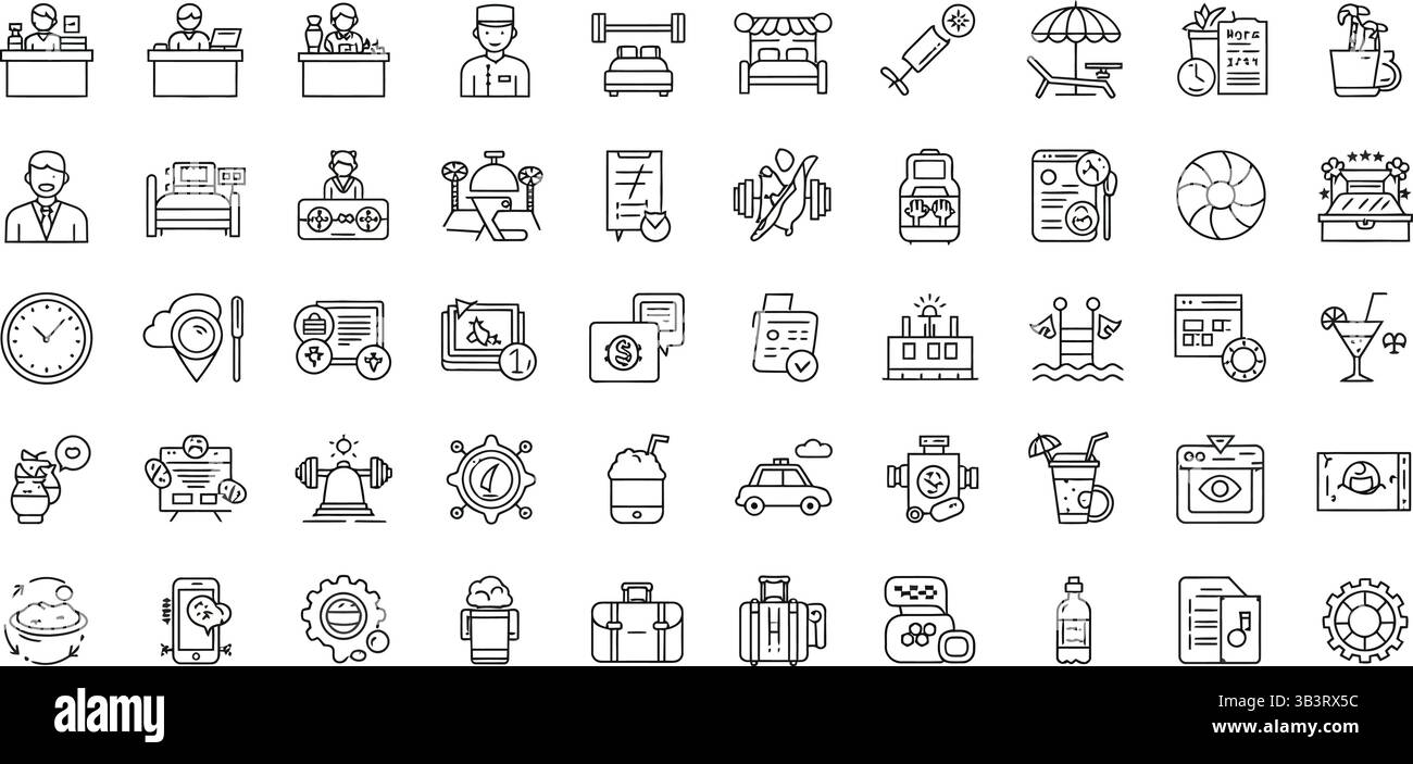 Activity & Object Icon Set – Versatile Minimalist Line-Art Symbols for ...