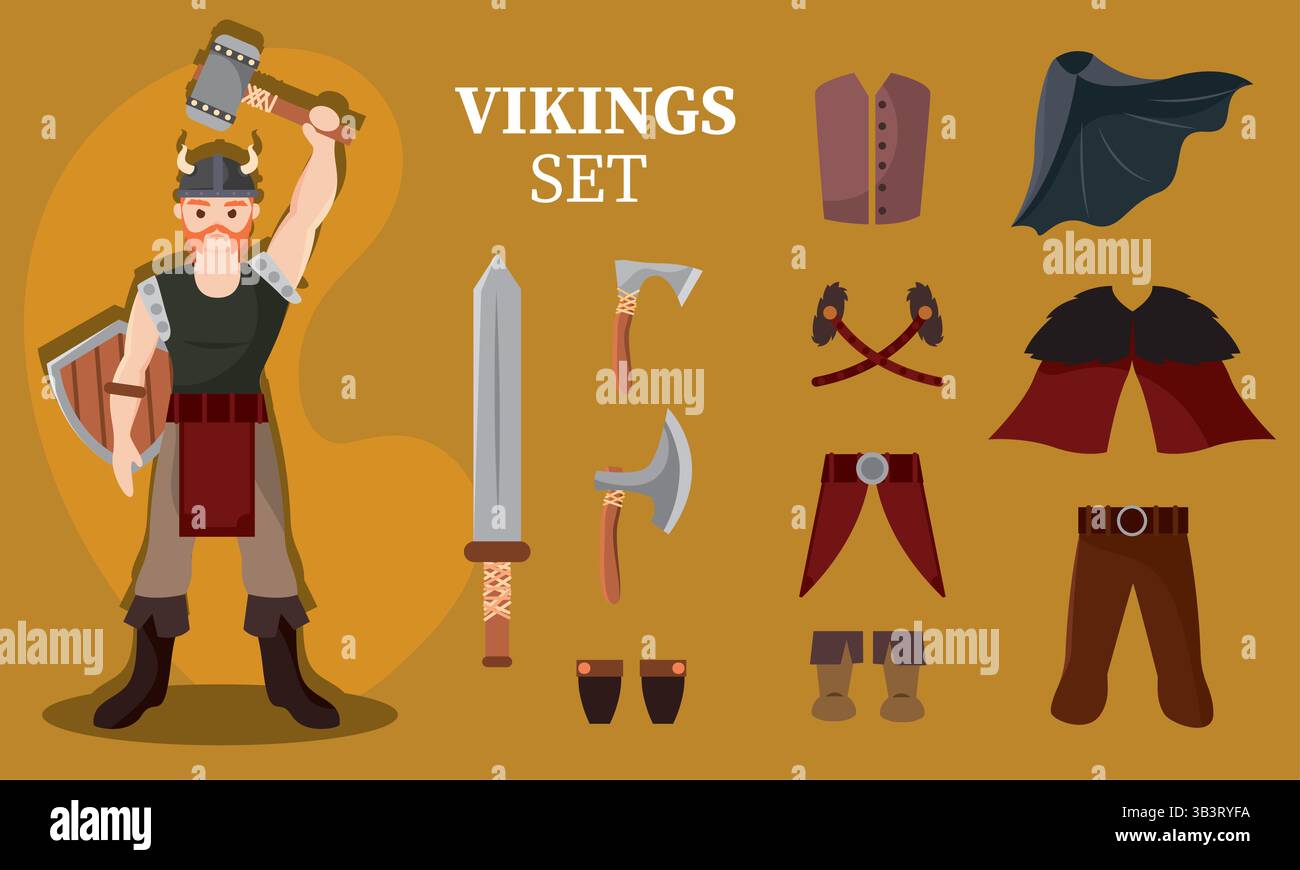 Heroic viking armor builder. Vector illustration Stock Vector Image ...