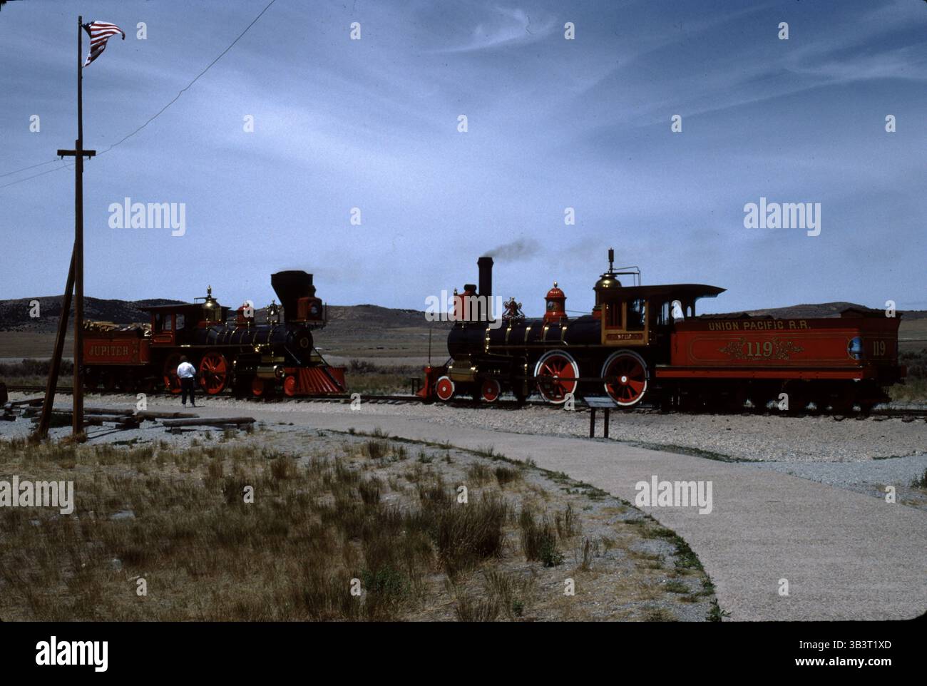 Promontory, Utah, UT. USA. June 1988. Leland Stanford, the president of ...