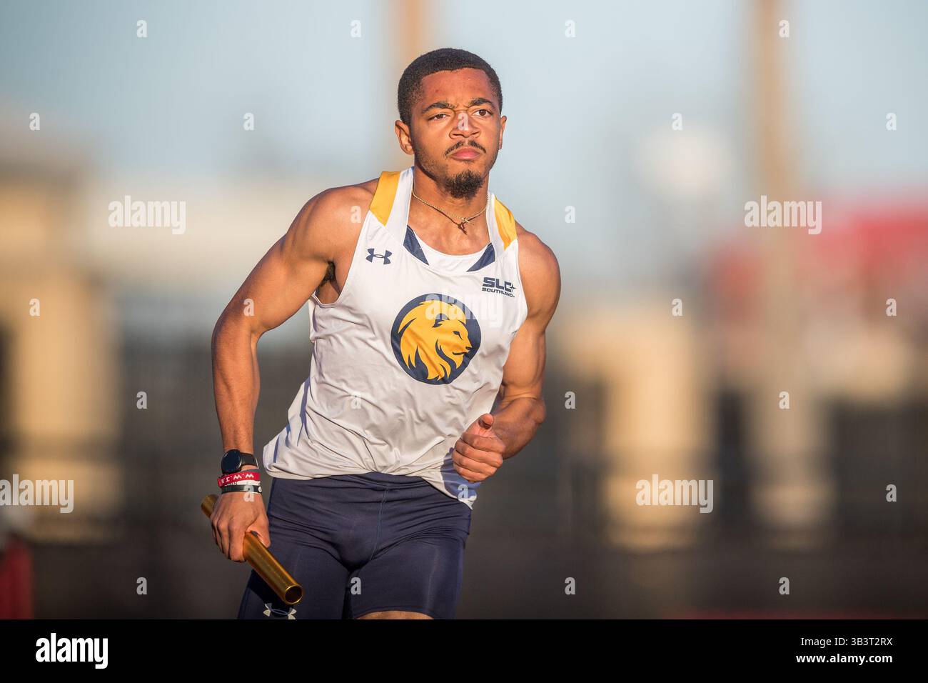 March 20, 2025: East Texas A&M Lions runner Christian James competes in ...