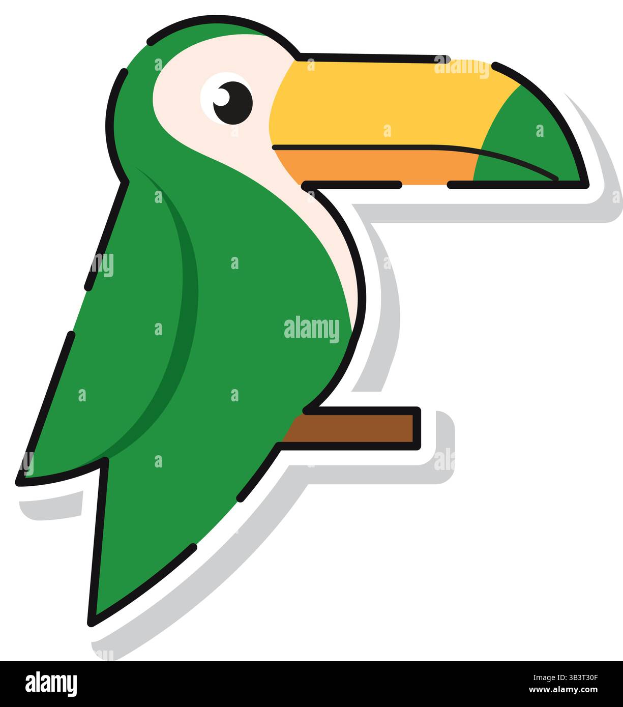 Tropical green toucan bird. Vector illustration Stock Vector Image & Art - Alamy