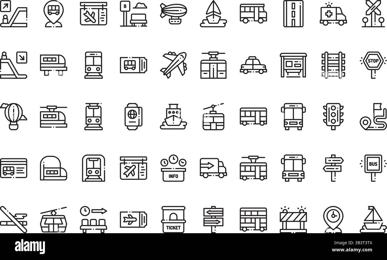 Public transportation icons Simple vector icon. Illustration symbol ...