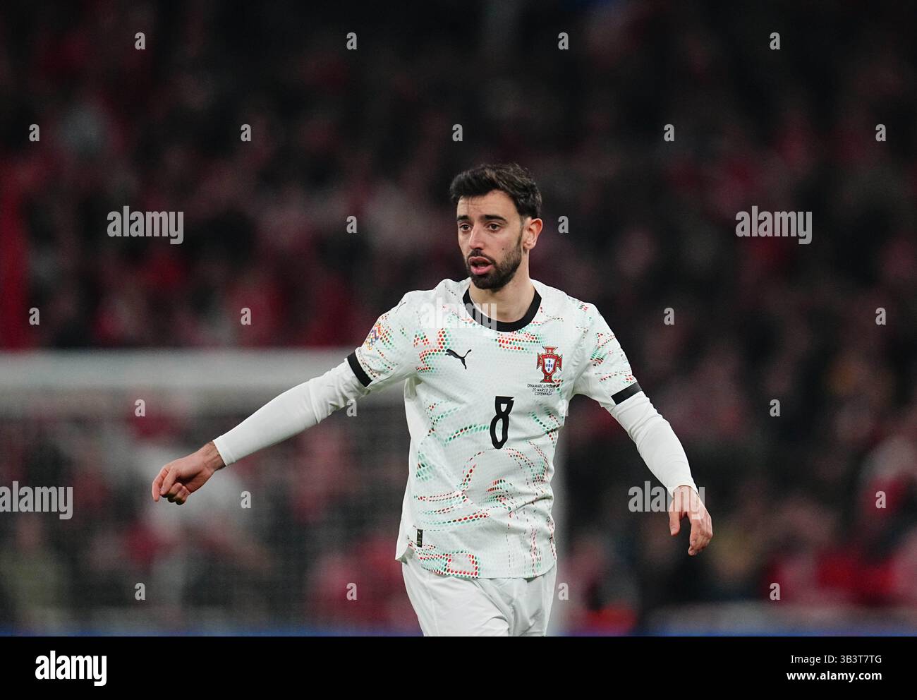 Parken, Copenhagen, Denmark. 20th Mar, 2025. Bruno Fernandes of ...