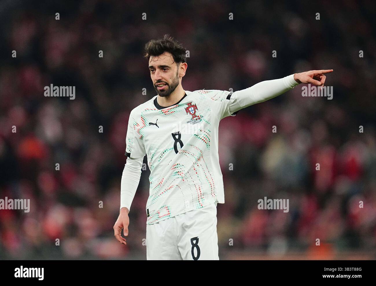 Parken, Copenhagen, Denmark. 20th Mar, 2025. Bruno Fernandes of ...