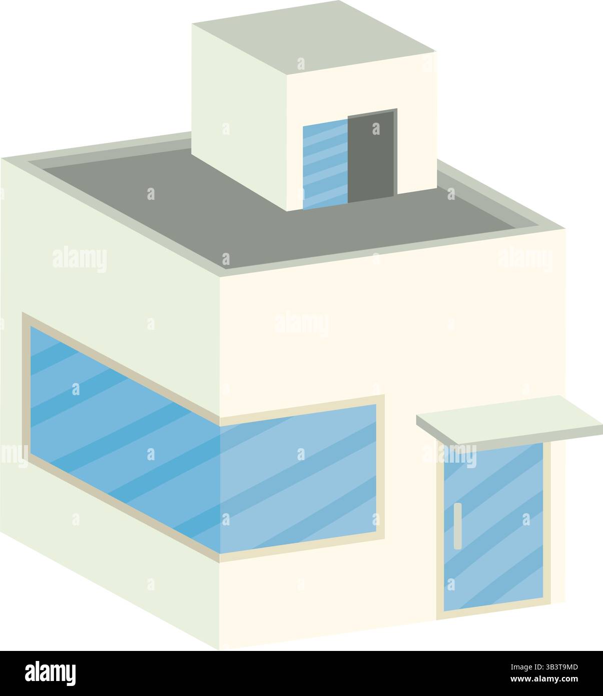 Modern two story building. Vector illustration Stock Vector Image & Art ...